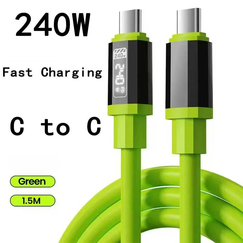 PD240W Fast Charging Silicone USB Type-C to Type-C Cable with Digital ...