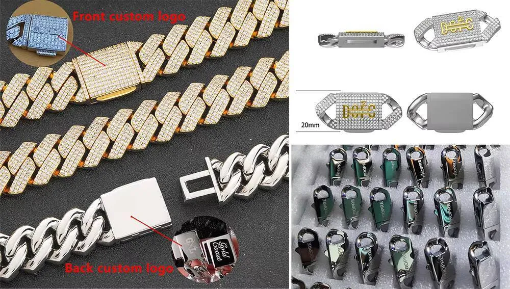 925 Sterling Silver Moissanite Cuban Link Chain Necklace and Bracelet ...