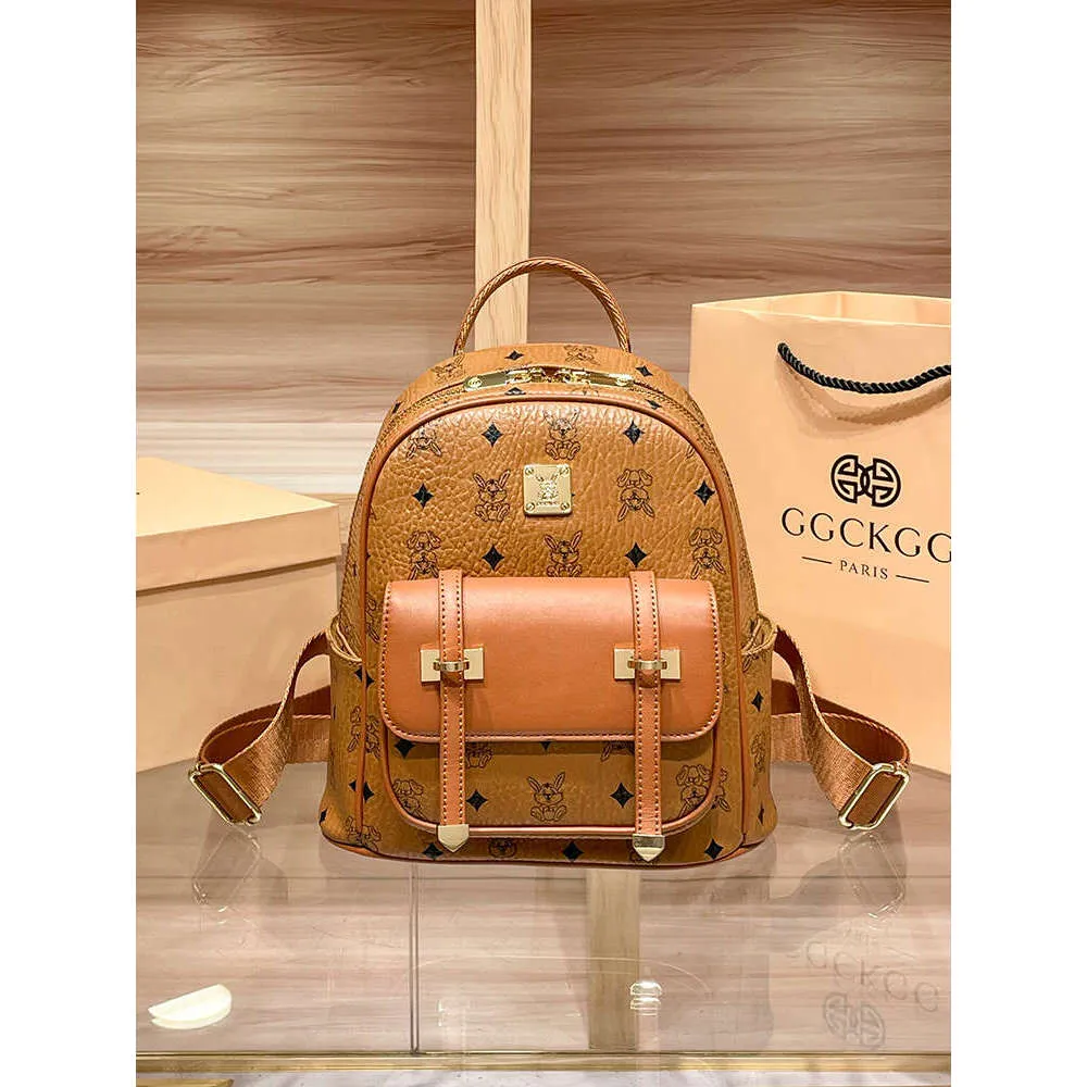 GGCKGG Cute Bunny Print Mini PU Backpack with Zipper Closure and ...