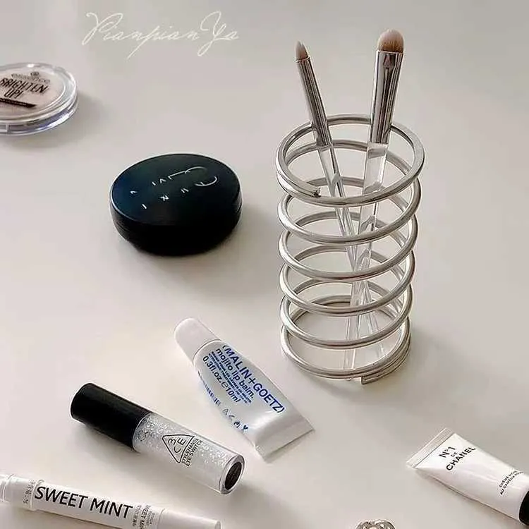 Stainless Steel Toothbrush Holder and Toothpaste Makeup Brush Storage ...