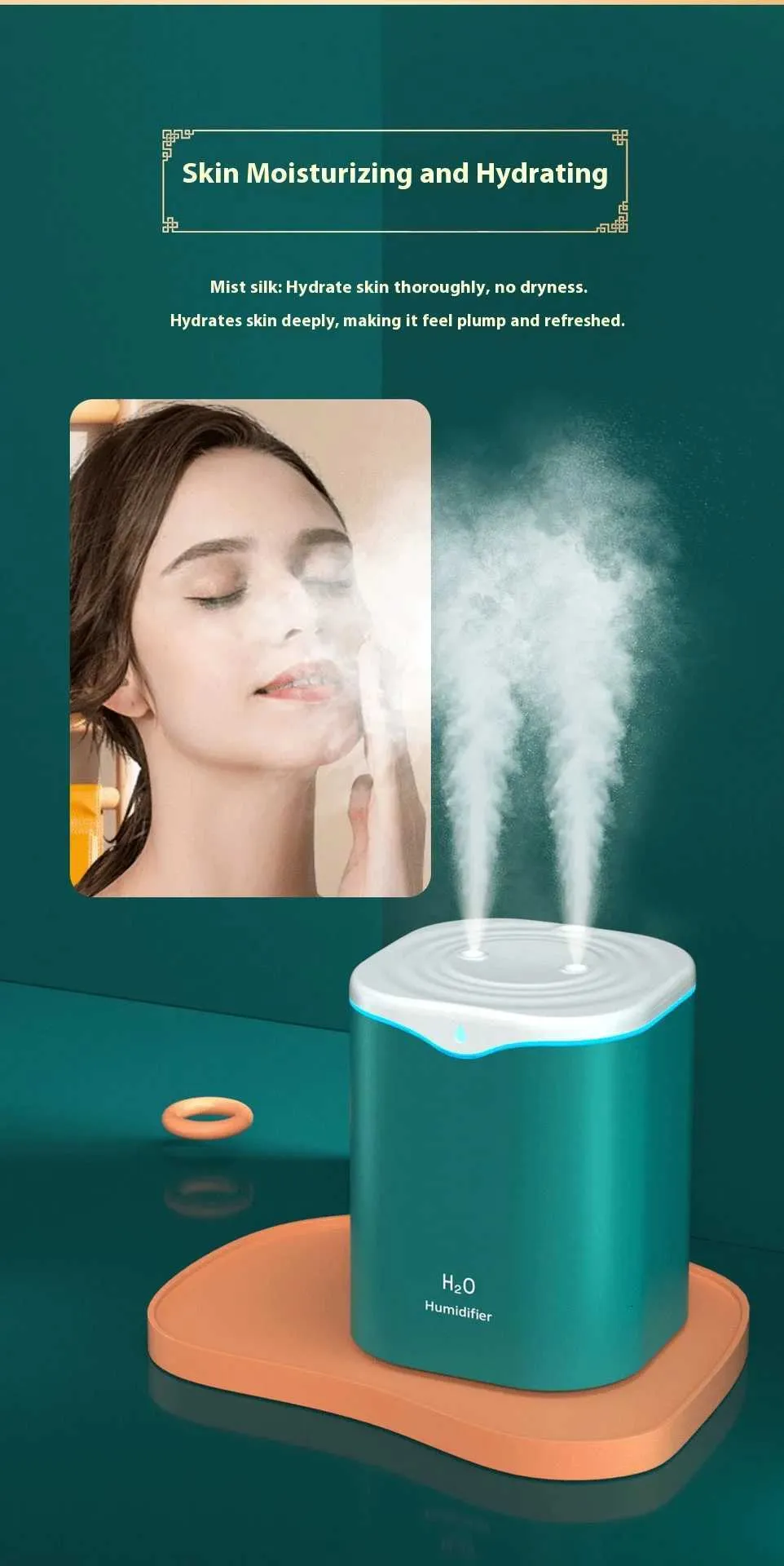 Large Capacity 5L Dual Spray USB Humidifier Berry Blue Portable Silent ...