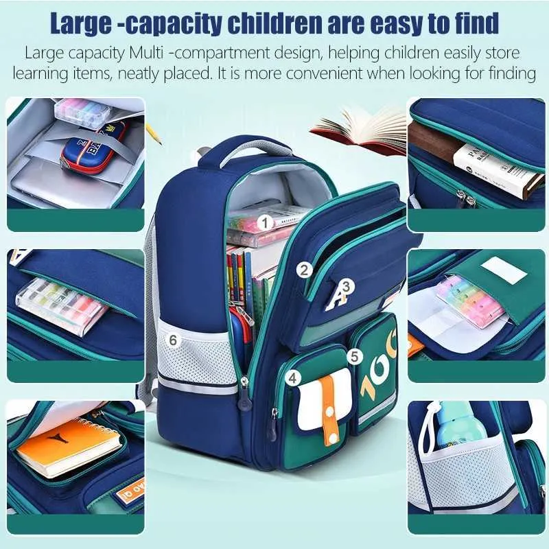 Primary school backpack unisex Oxford fabric ergonomic design for ...
