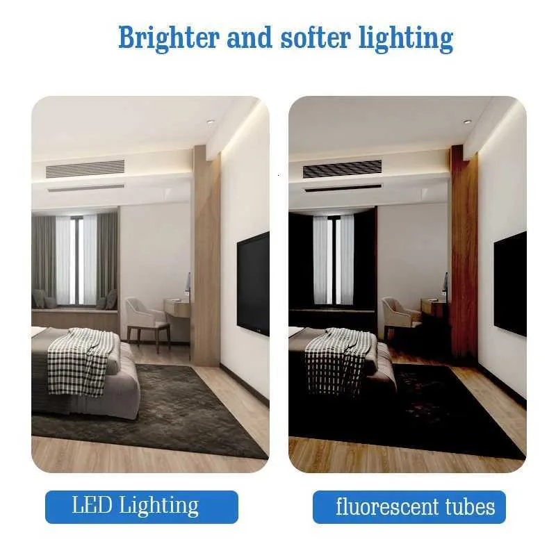 4ft T8 AC LED Tube Light Dual Double Chip Integrated Ceiling Fixture ...