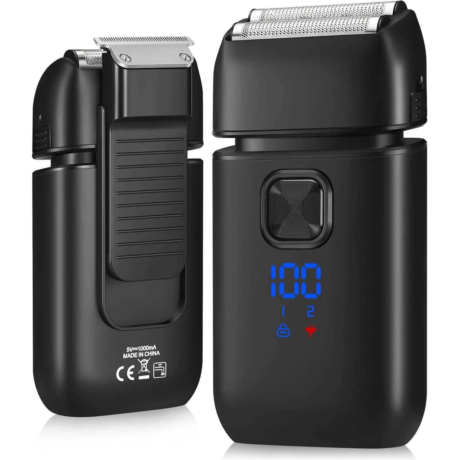 Electric Shaver for Men 2-Speed Adjustable Stainless Steel Double ...