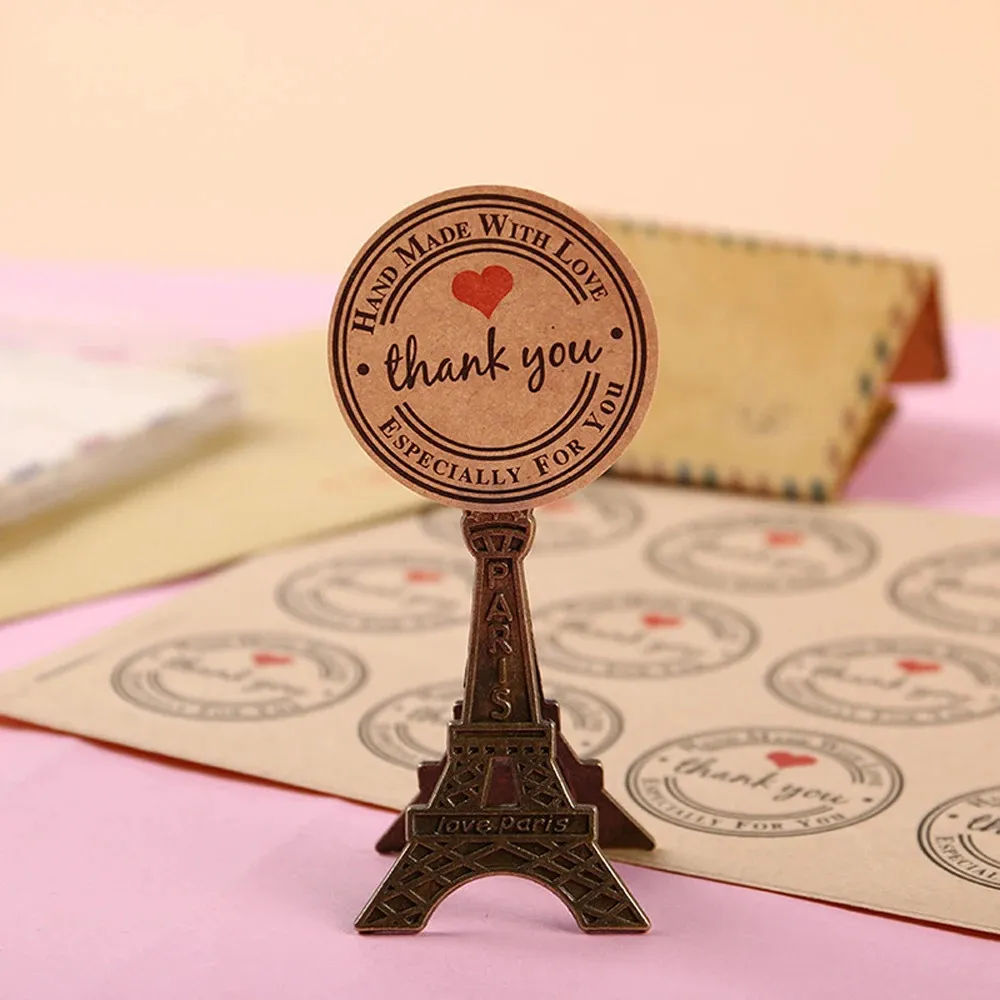 100,Kraft Paper Scrapbook Stickers Single-Sided Vintage Thank You ...