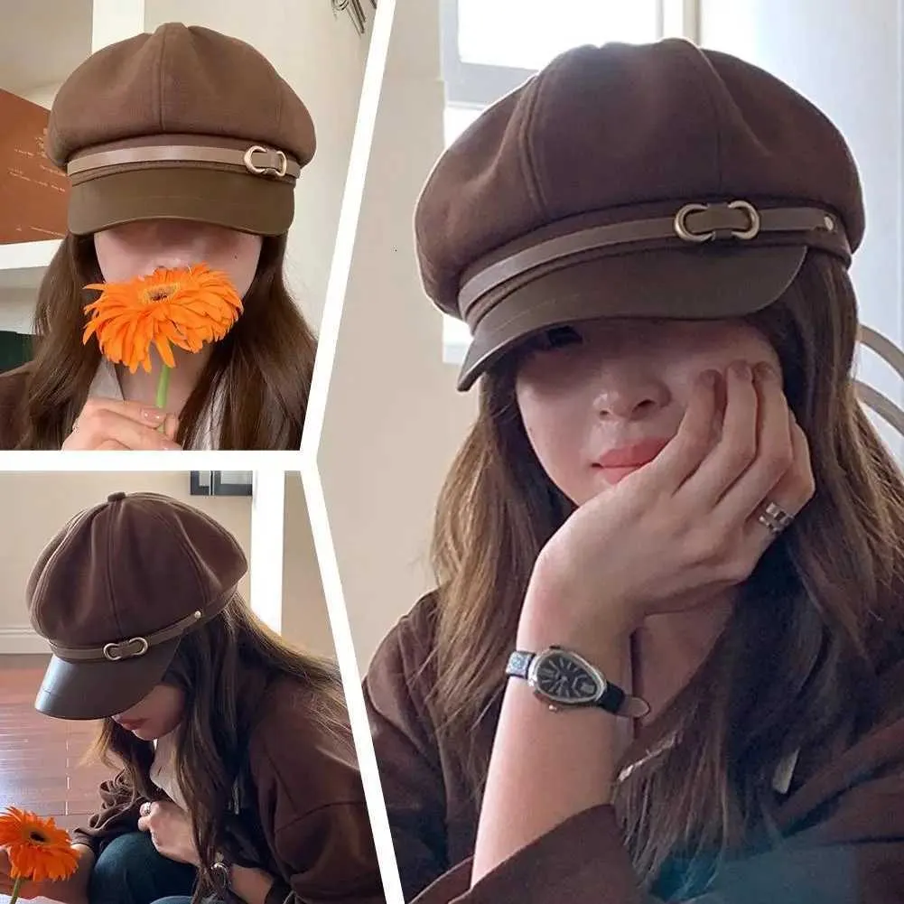 Retro Beret Silk Octagonal Newsboy Hat for Women Spring and Autumn ...