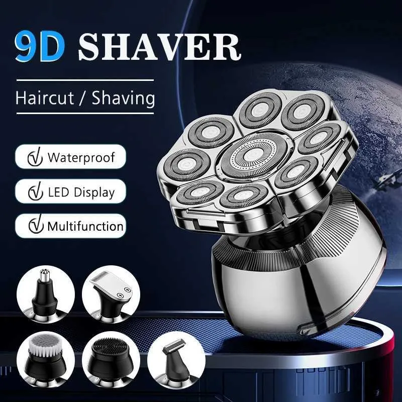 Waterproof Cordless Electric Bald Head Shaver with Rotary Blades, 60 ...