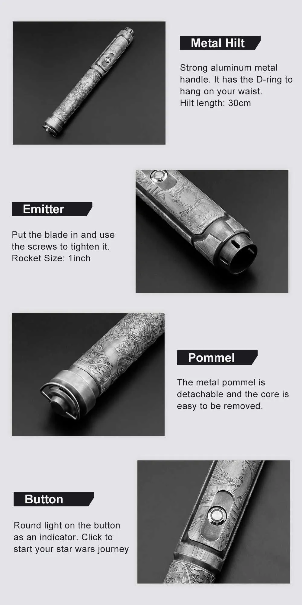 TXQSABER Neopixel Lightsaber Metal Hilt Smooth Swing Heavy Dueling ...