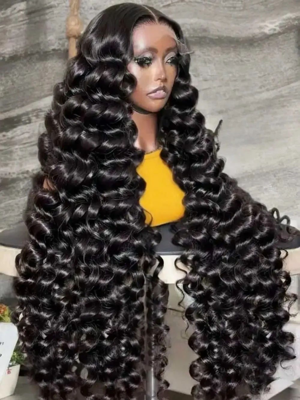 200 High Density Deep Wave Lace Front Human Hair Wig 13x6 HD Lace ...