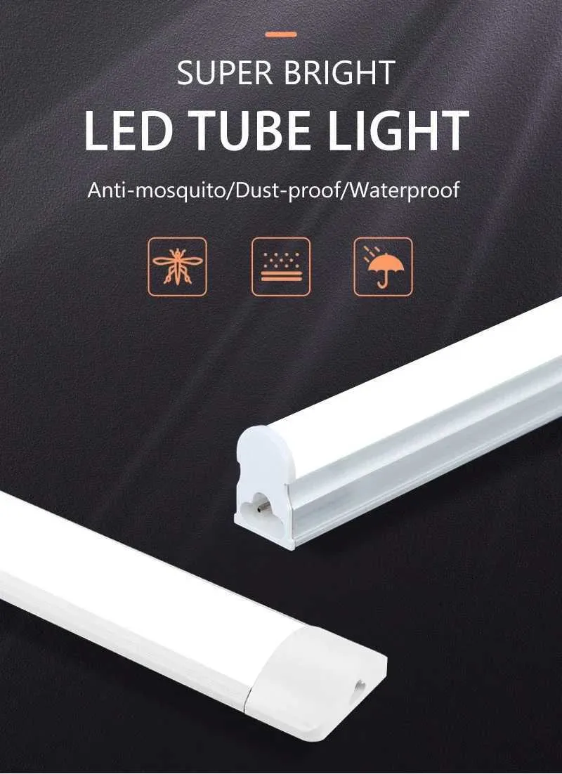 Moisture-Proof LED Tube Light 20W 10W 6W 1.97 ft Kitchen Bathroom ...