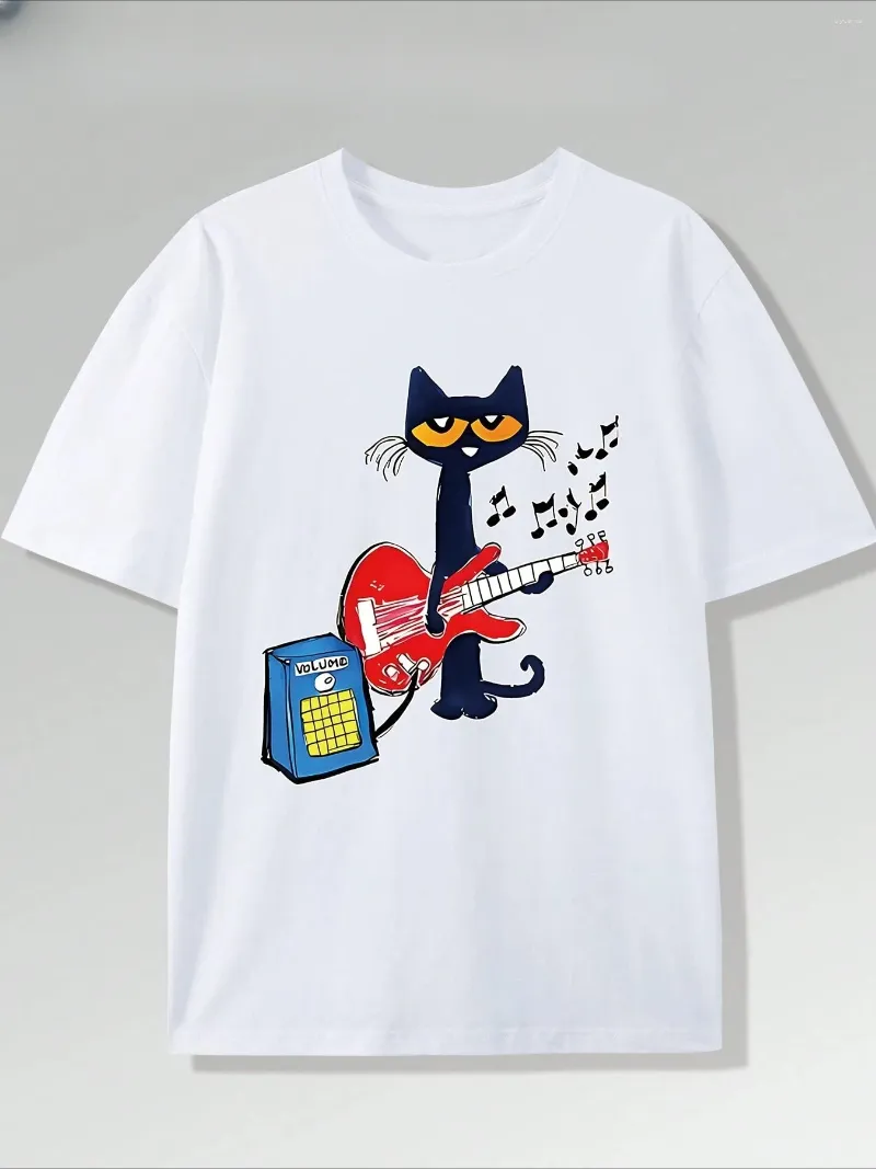 Men's Music T-Shirt Pure Cotton Short Sleeve Round Neck Casual Loose ...
