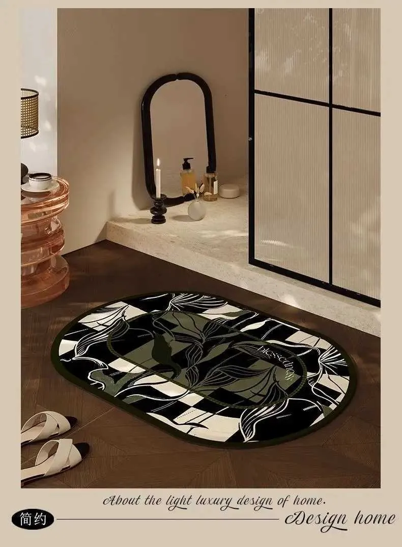Light luxury diatom bath mat non-slip quick-drying absorbent bathroom ...