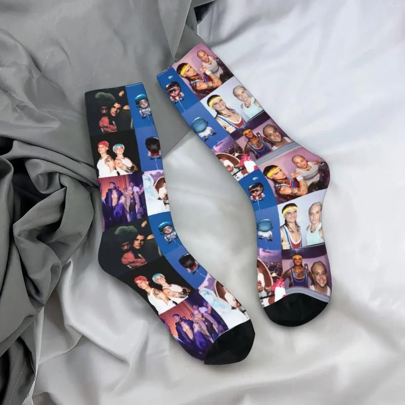 Men's Over-Knee Polyester Socks CA7RIEL & Paco Amoroso Retro Graphic ...