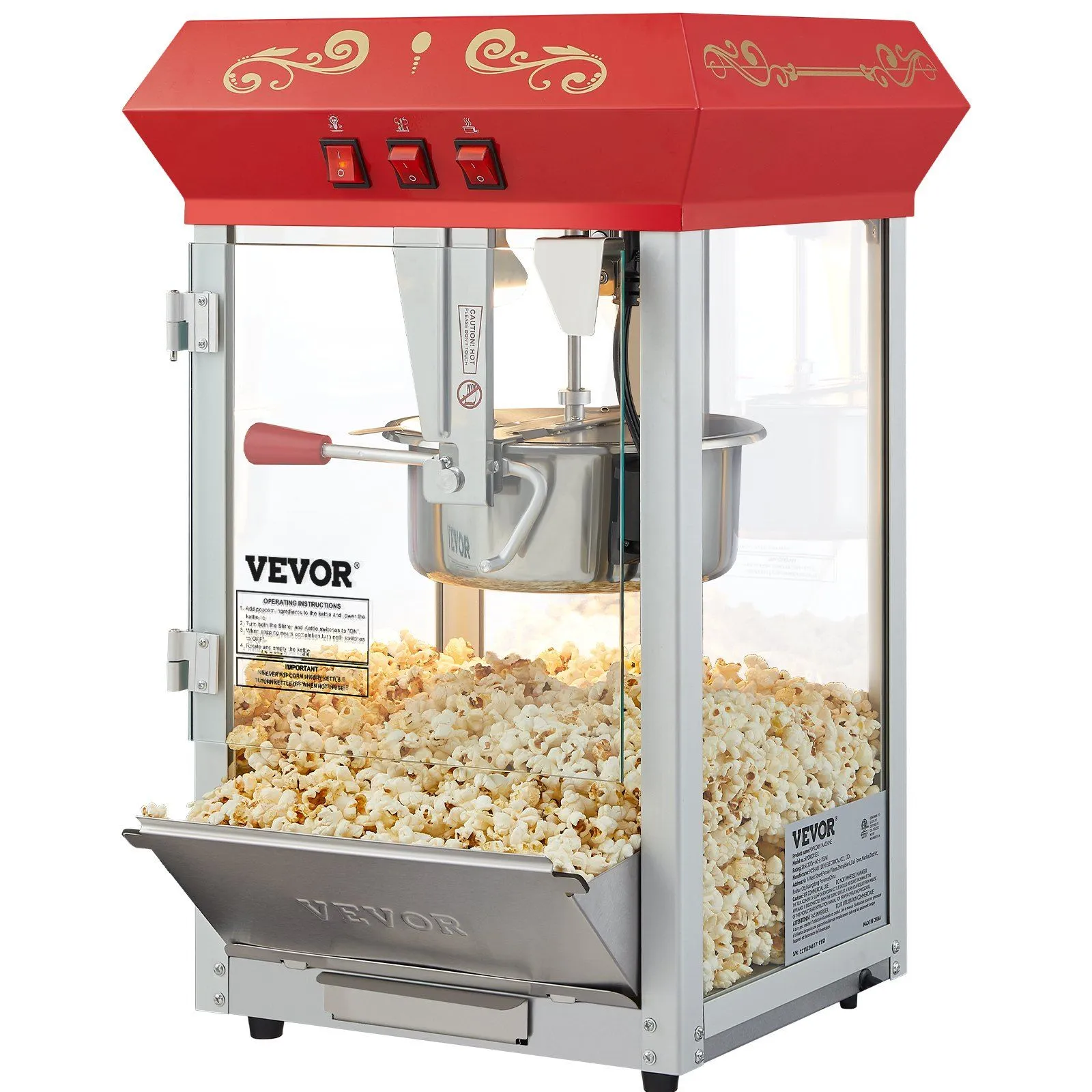 Wholesale Opcorn Popper Machine 8 Oz Countertop Popcorn Maker 850W 48 ...
