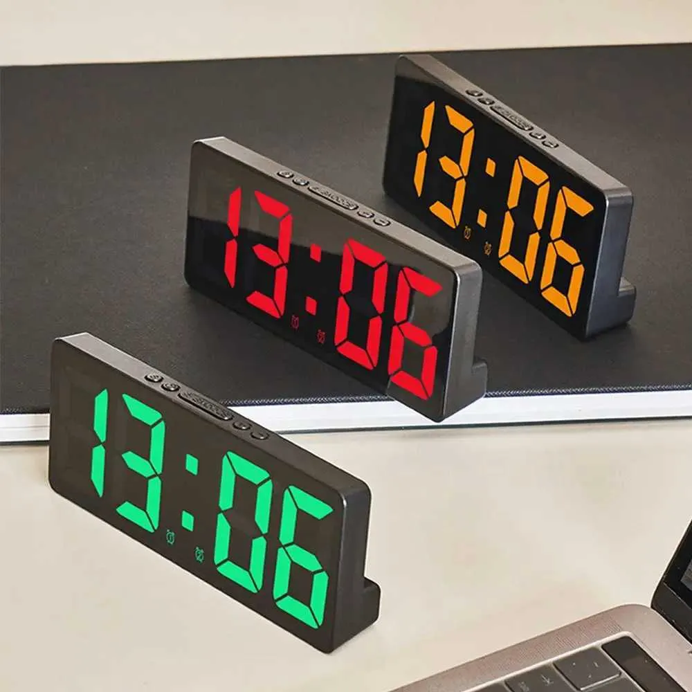 Colorful LED Alarm Clock with Large Numbers, Backlight, Temperature ...