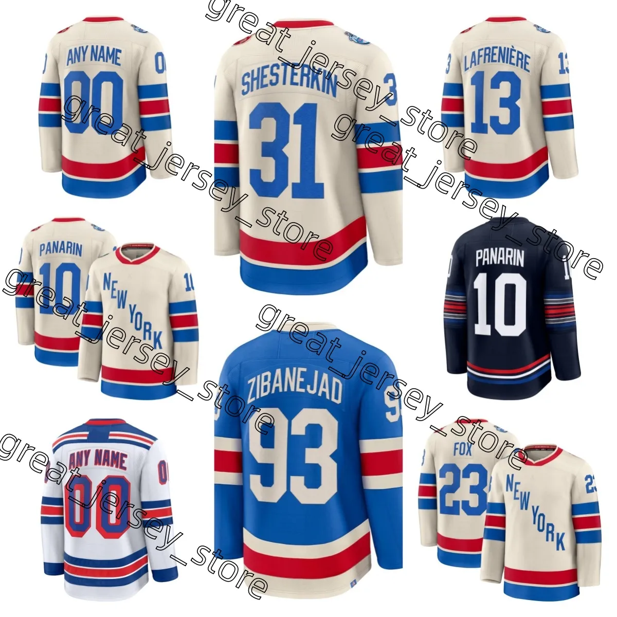 New York Rangers Custom Hockey Sweatshirts Featuring Artemi Panarin, JT ...