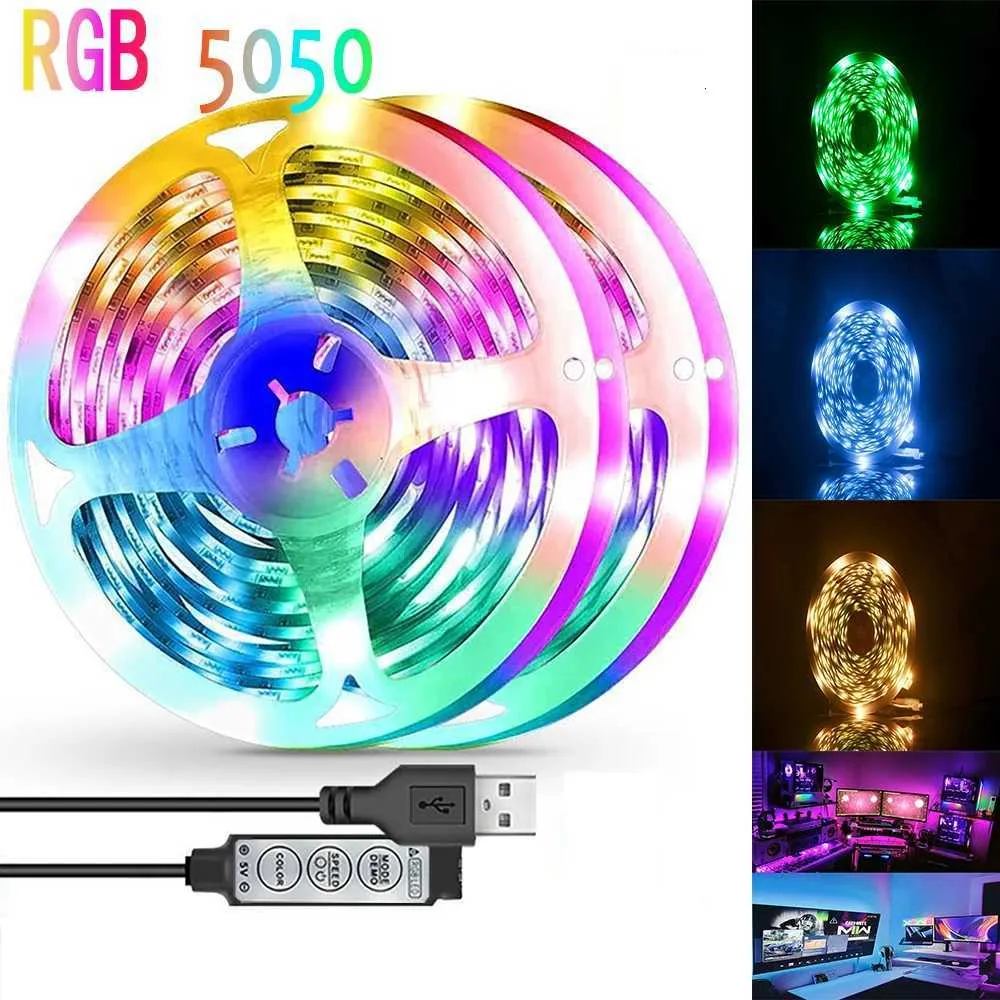 LED Strip Light RGB 5050 5V 3-Key Control Color Changing Light Strip ...