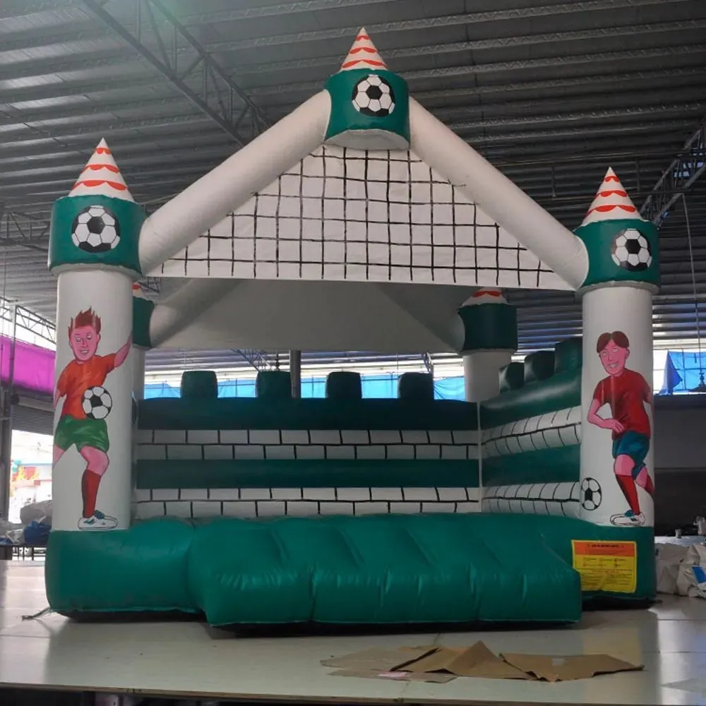 Fun Soccer Bounce House Inflatable With Roof Outdoor Kids Football ...