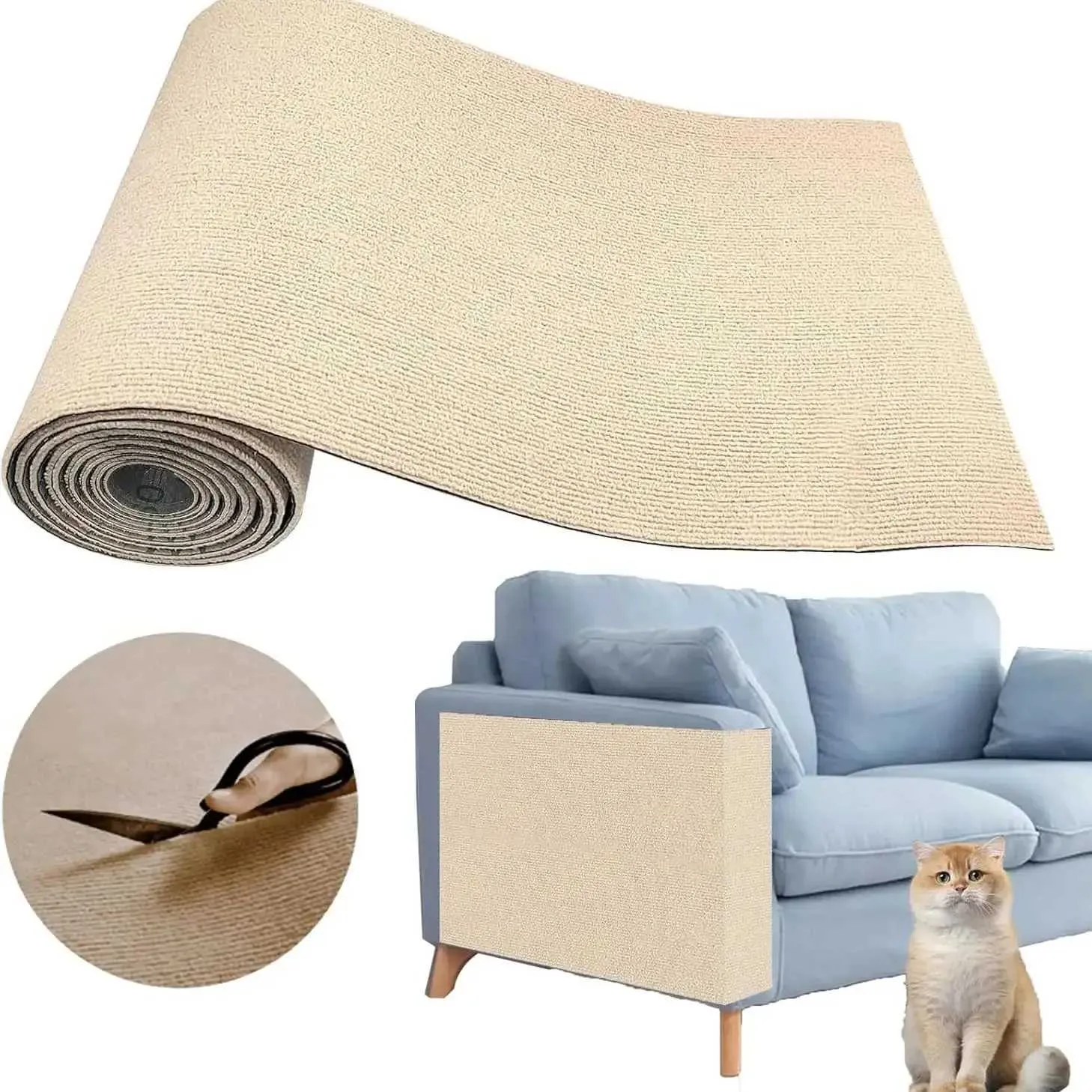 Anti Cat Scratch Sofa Protector 100% Polyester Self-adhesive Carpet Cat ...