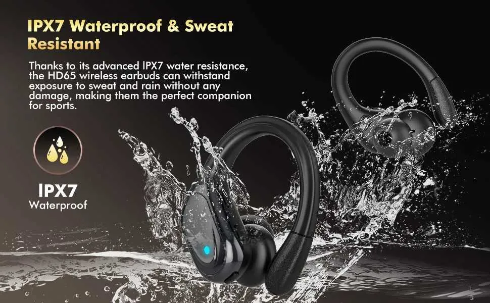 Sport Wireless Headphone TWS Bluetooth 5.3 Earbuds with ENC Noise ...