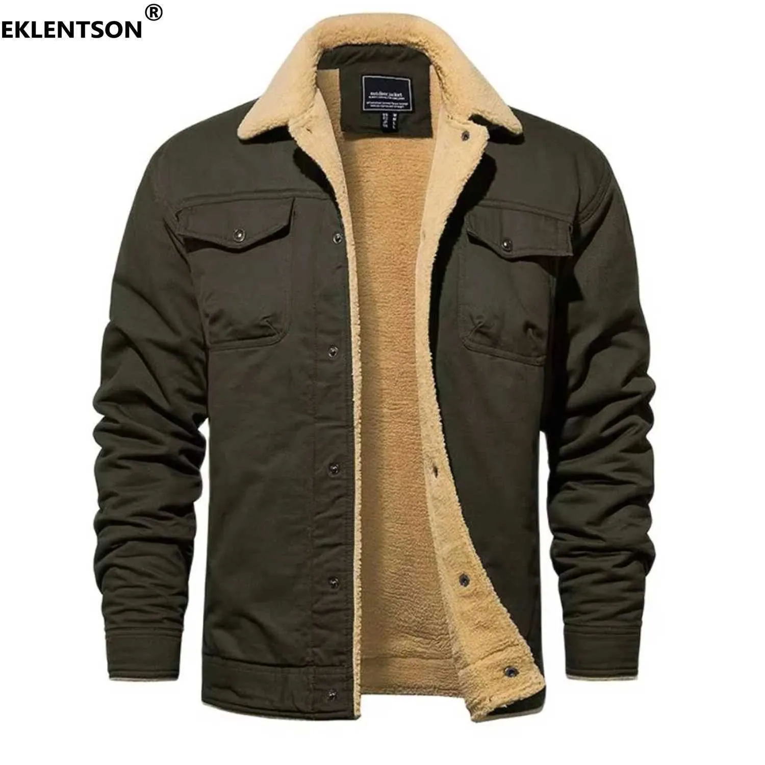 EKLENTSON Men's Heavy Weight Thermal Windproof Long Winter Coat Outdoor ...
