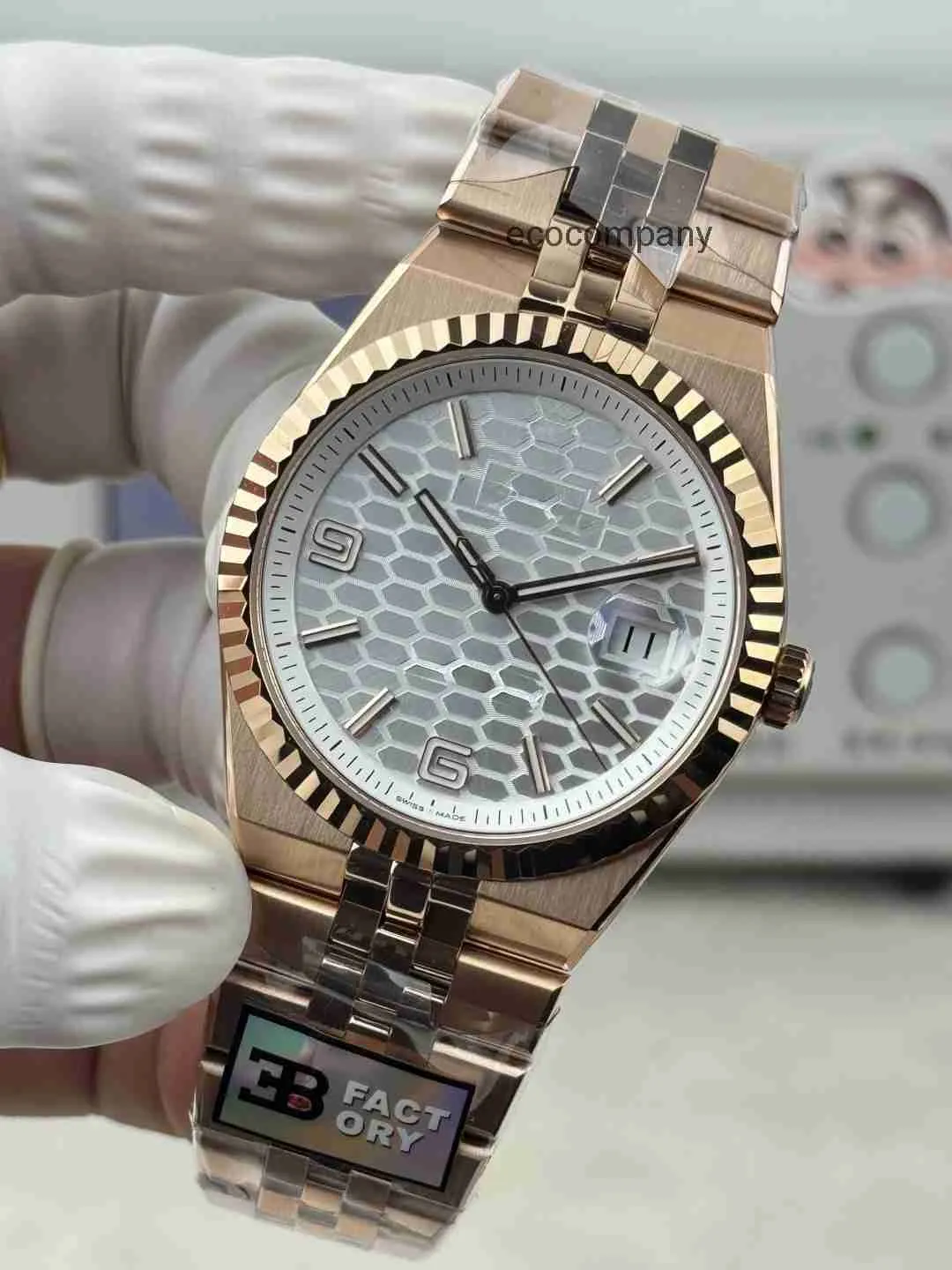 Men's 40mm stainless steel designer watch with sapphire glass and 7135 ...