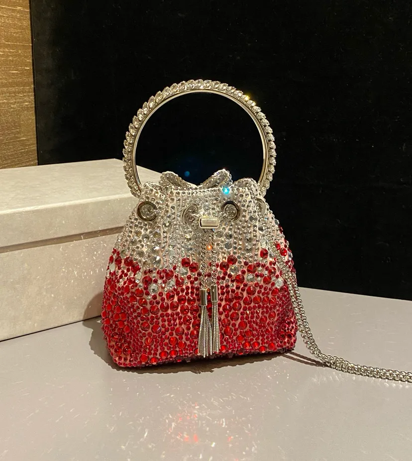 Luxury BON BON Crystal Satin Bucket Bag Designer... From Imike, $330.06 ...