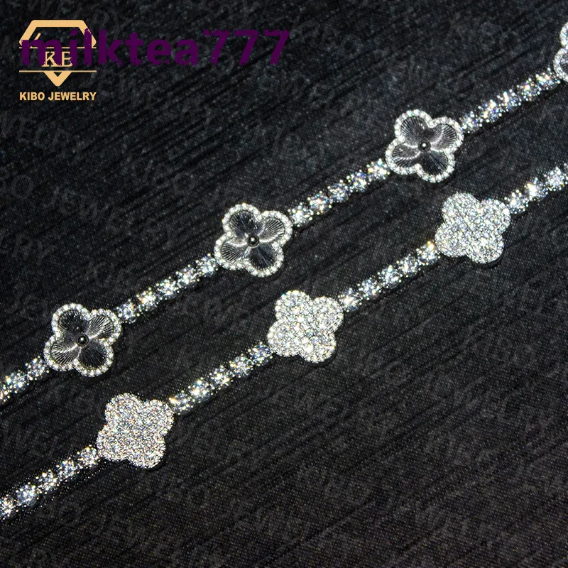 Moissanite Tennis Bracelet for Men 50 cm Silver Rhodium-Plated Zinc ...