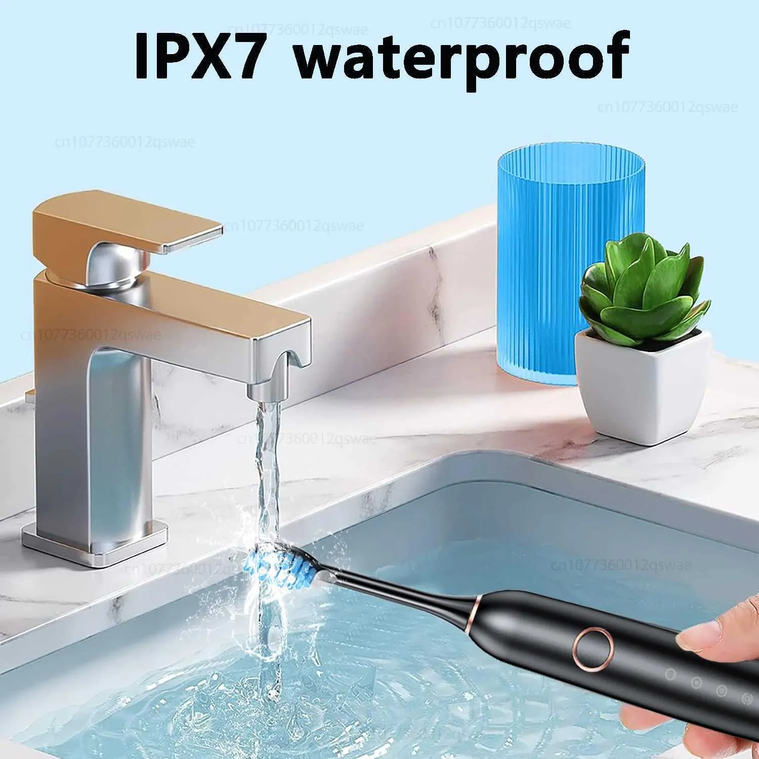 Sonic Electric Toothbrush for Adults 6 Modes Rechargeable with 8 Brush ...