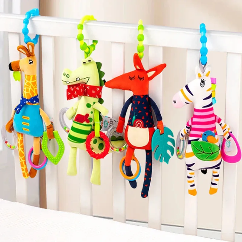Baby Rattles Soft Giraffe Infant Crib Bed Stroller Spiral Handle Toys ...