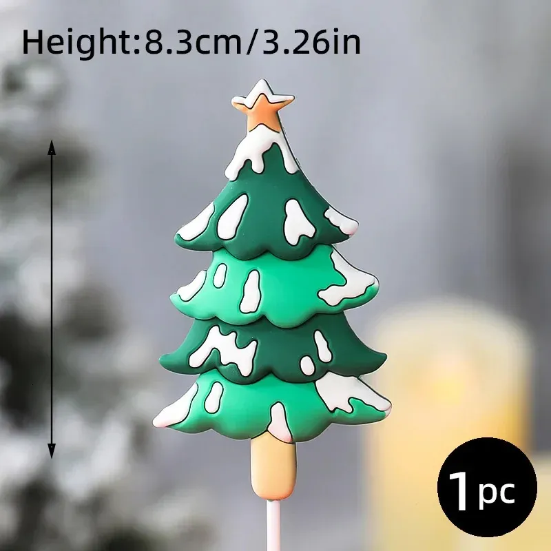 Christmas Cake Topper Plastic Bear Doll with Red Sweater and Green ...