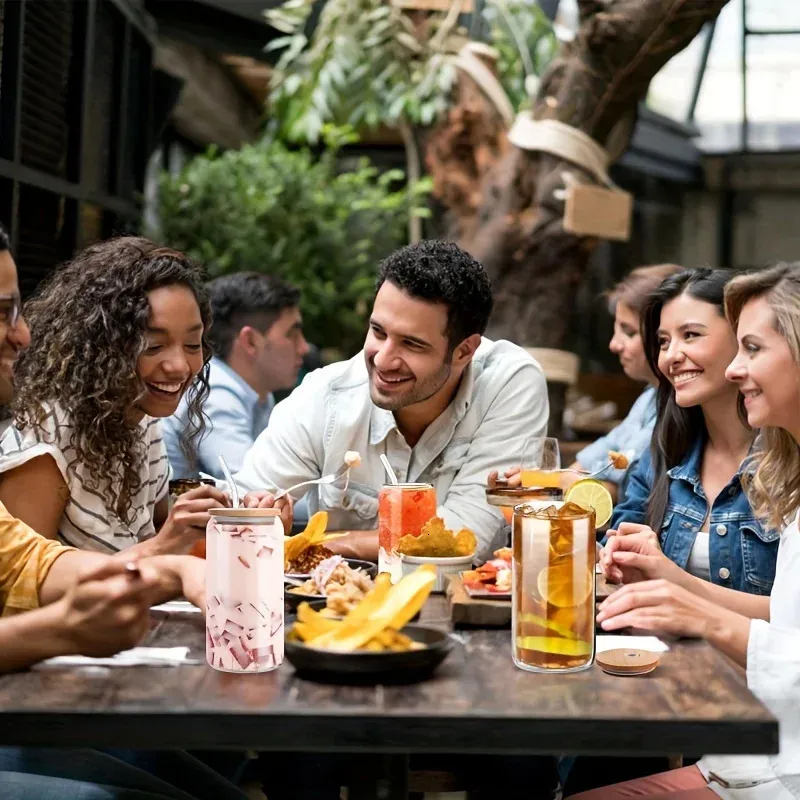 High Borosilicate Glass Water Cup 7.5 oz Reusable Drinking Cups Round ...