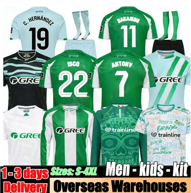 Real Betis 2025 Soccer Jerseys Mens & Kids Long Sleeve Football Shirts ...