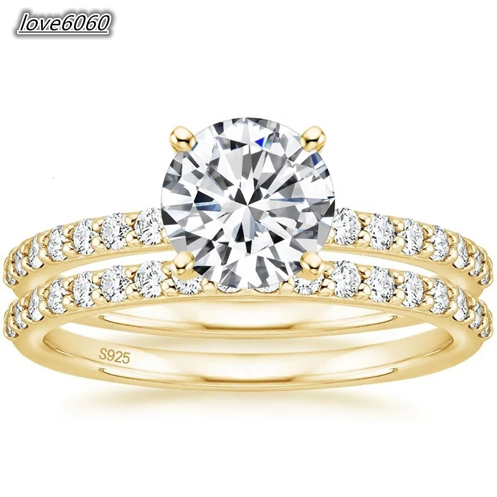 OAHLAN 14K Gold Plated 1.25CT 925 Sterling Silver Round Brilliant Cut ...