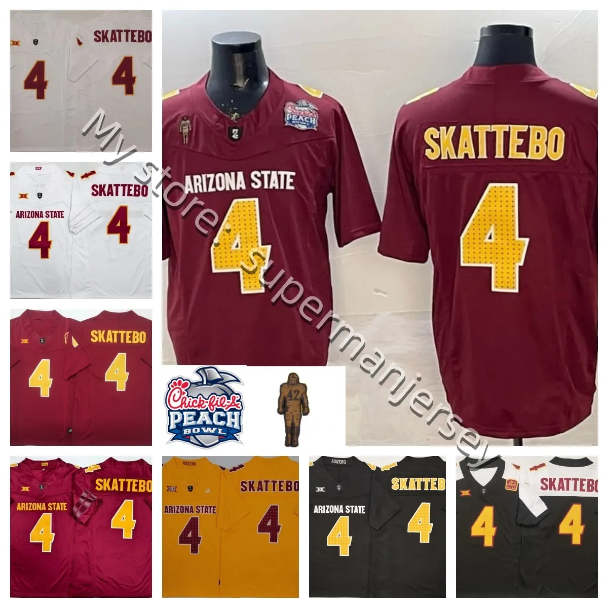 New Cam Skattebo 4 2025 Football Jerseys Arizona State Sun Devils ...