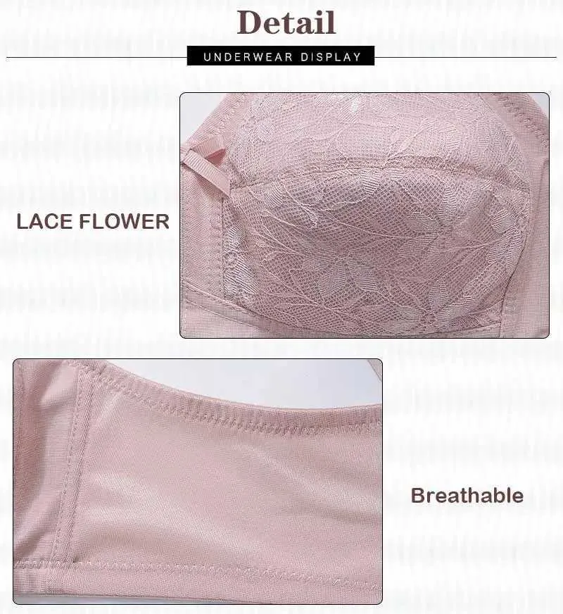 Womens wire-free lace brassiere plunge bra strapless nylon knit floral ...