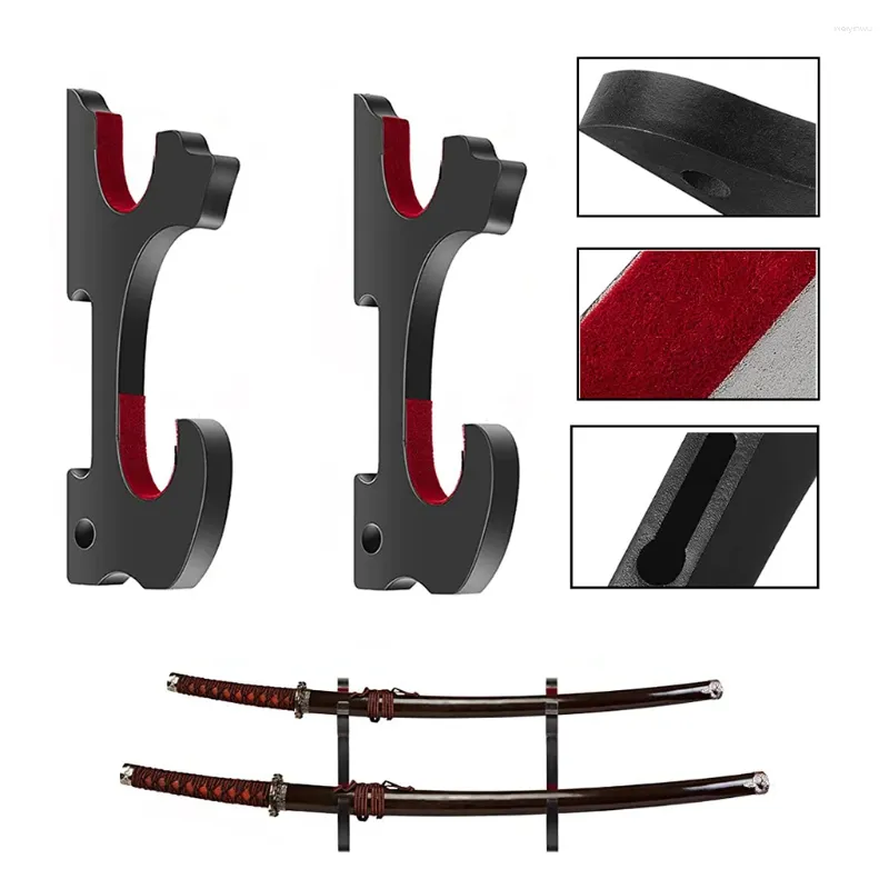 Wall Mount Sword Display Holder Wooden 2-tier Adjustable Bracket for ...