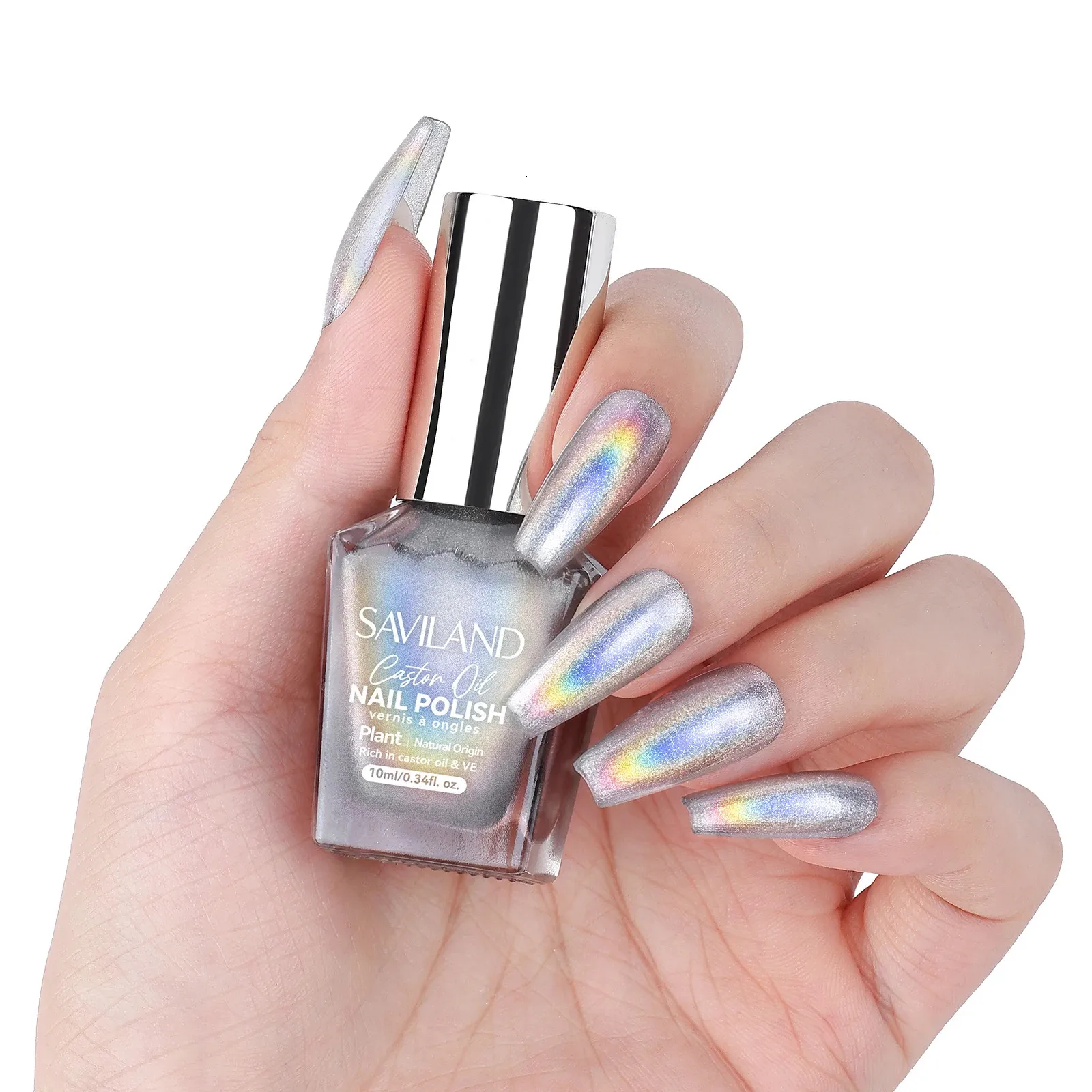 SAVILAND Chrome Nail Polish Gold Metallic Quick Dry Air Art Shiny ...