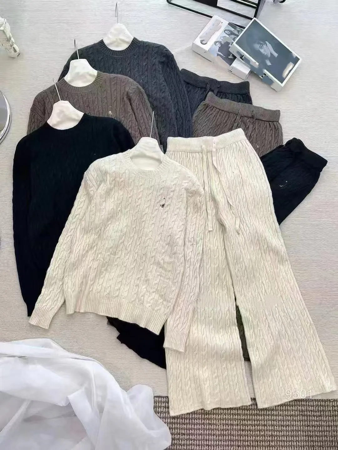 Ladies Fashion Set Embroidered Cable Knit... From Luxelabel, $53.48 ...