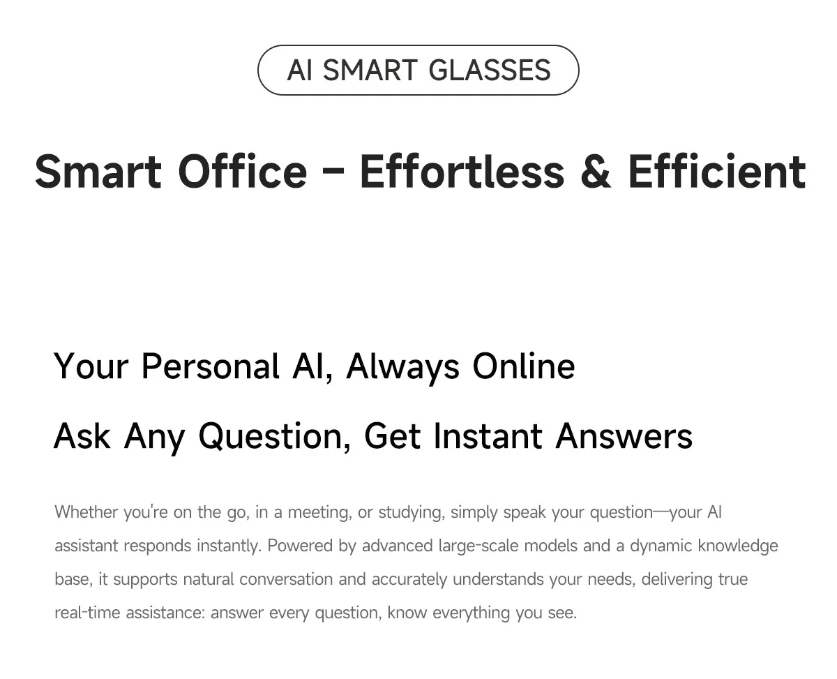 Smart Bluetooth Glasses with AI, HD Video Recording, Photo Shooting ...