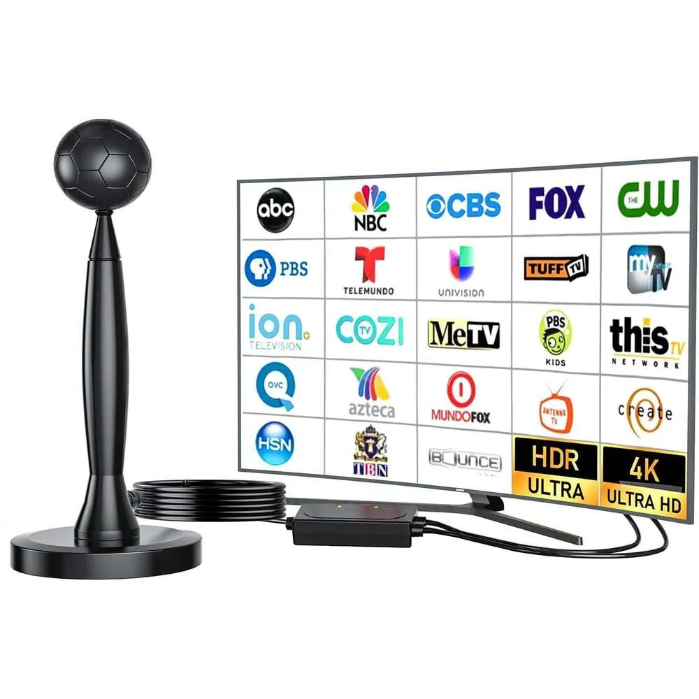 Amplified Indoor HDTV Digital TV Antenna with 1500 Miles Range and ...