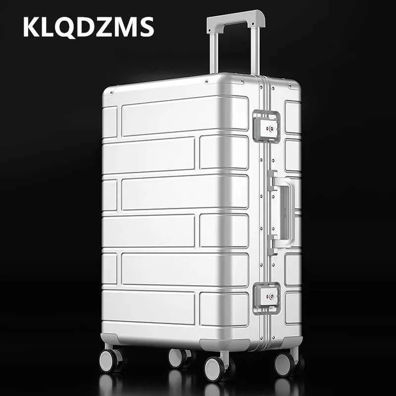 KLQDZMS Aluminum Magnesium Alloy Trolley Case Suitcase 14/16.5/18.9 in ...