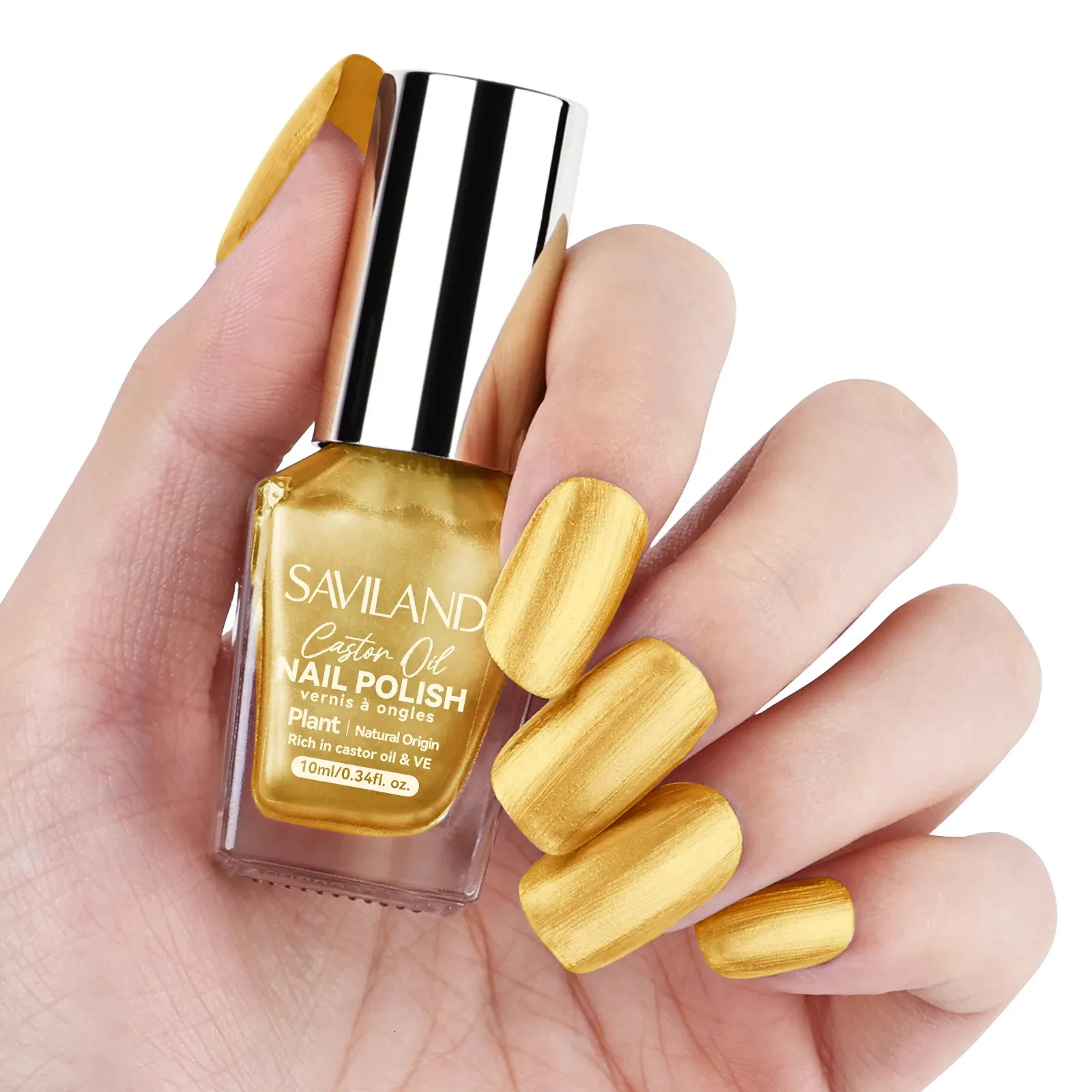 SAVILAND Chrome Nail Polish Gold Metallic Quick Dry Air Art Shiny ...