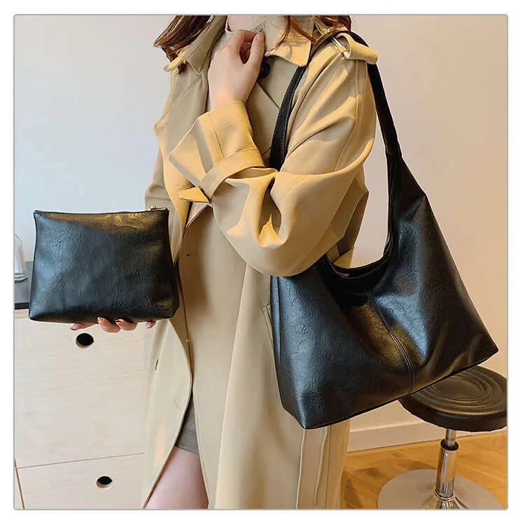 Tote Bag For Women PU Leather Shoulder Bag With Large Capacity ...