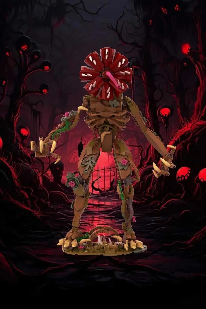 MOC Strangered Things Demogorgon Wooden Model Building Block Horror ...