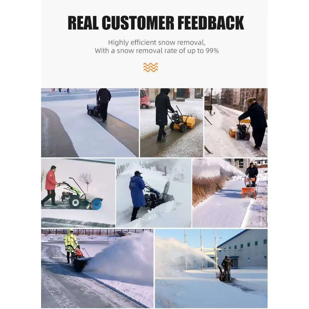 Versatile snowplow machine with 15 horsepower and 50 cm roller brush ...