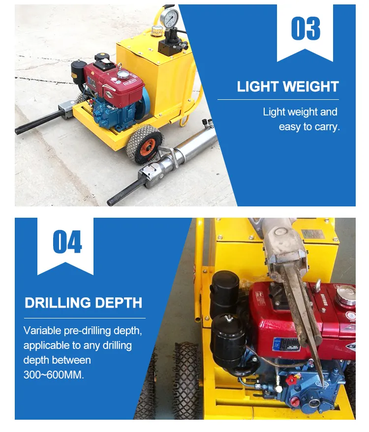 Professional Hydraulic Stone Splitter with Adjustable Pressure 10-60 ...