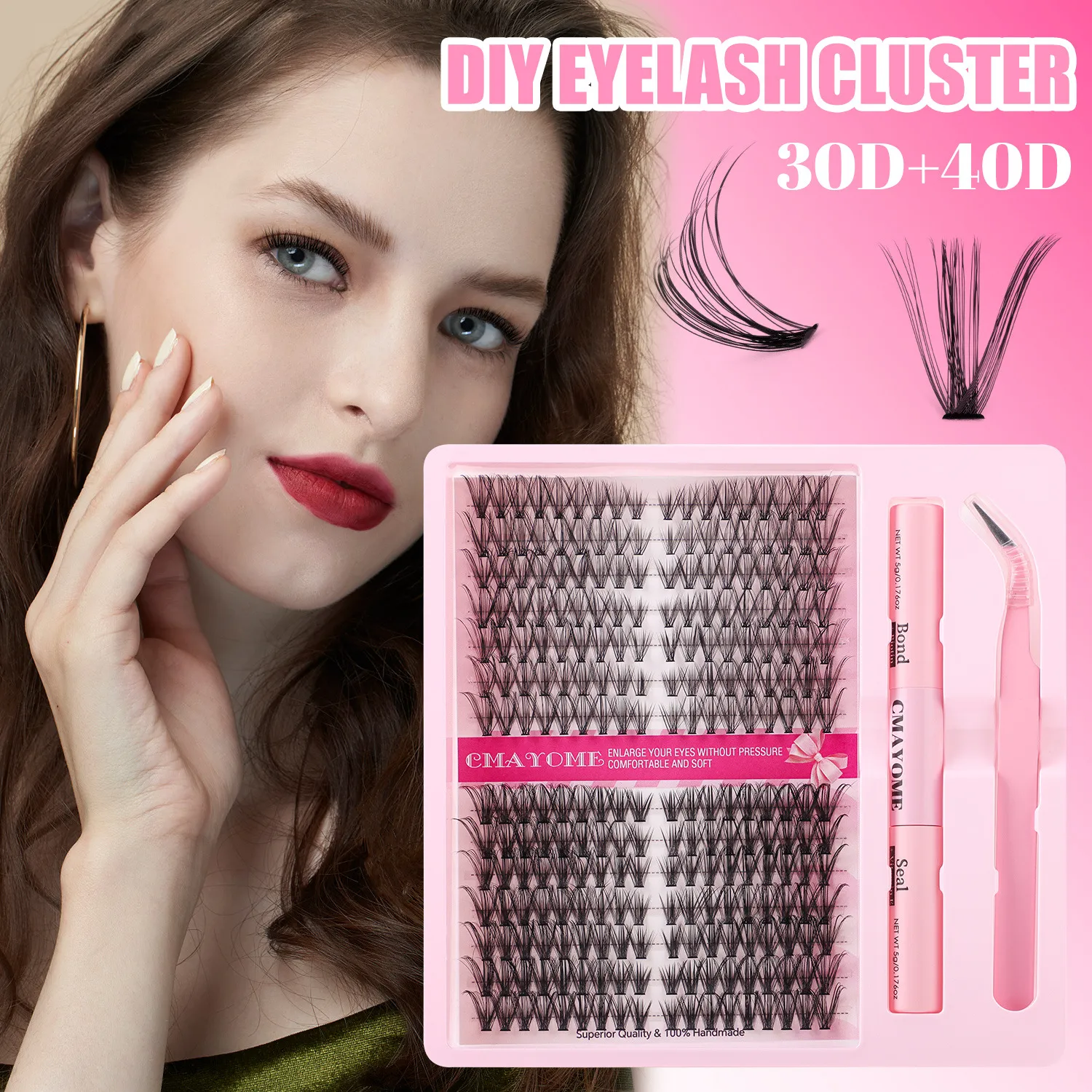 252 Clusters DIY Eyelash Extensions Kit Naturally Curled, Thick & Fluffy Individual Cluster ...