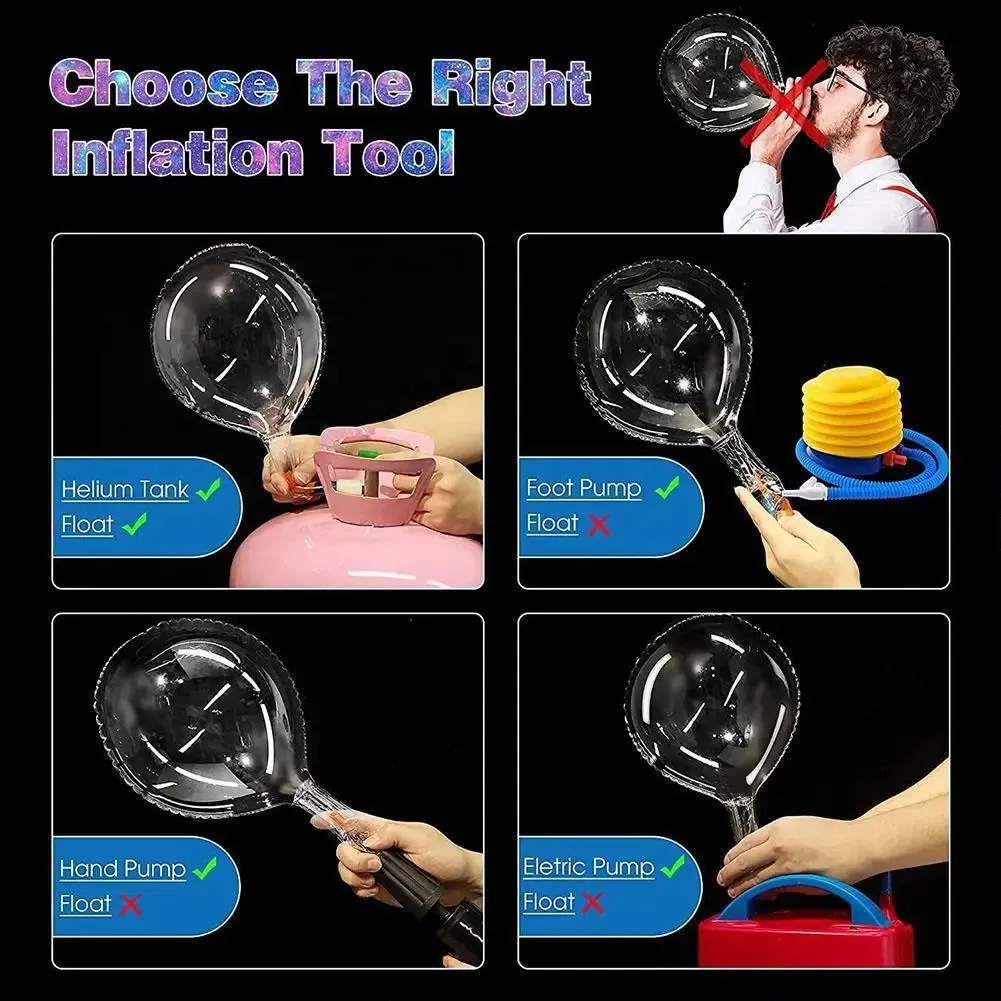 2026 LED Light Up Bobo Balloons Transparent Pentagram Shape Balloons ...