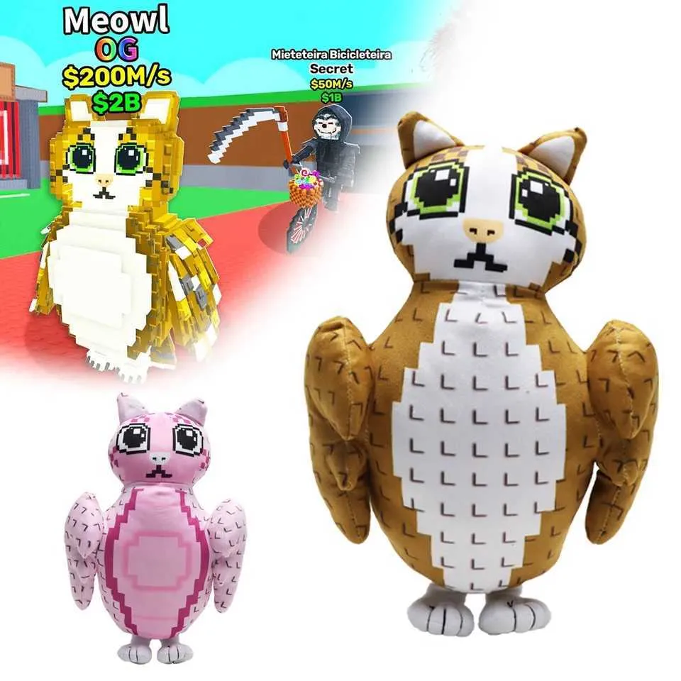 Steal A Brainrot Plush Meowl Toy Pink & Brown Soft Game Character ...